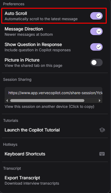 How to turn off auto-scroll? – Verve AI